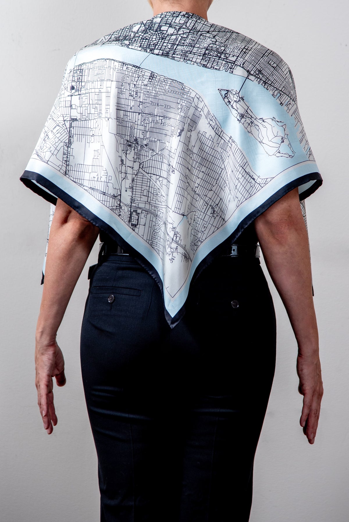DETROIT 'LINES OF LEGACY' 34" SILK SCARF | ASTOURI
